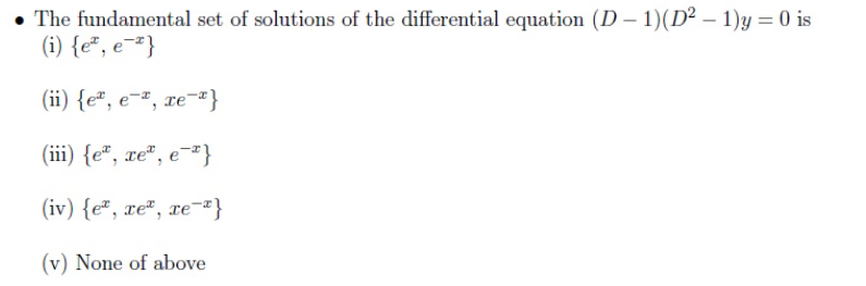 Solved • The fundamental set of solutions of the | Chegg.com
