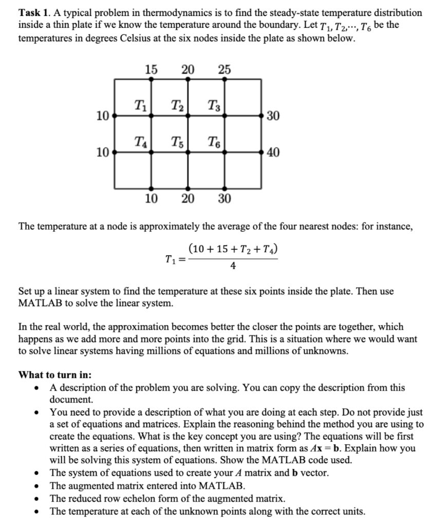 Solved Task 1. A typical problem in thermodynamics is to | Chegg.com