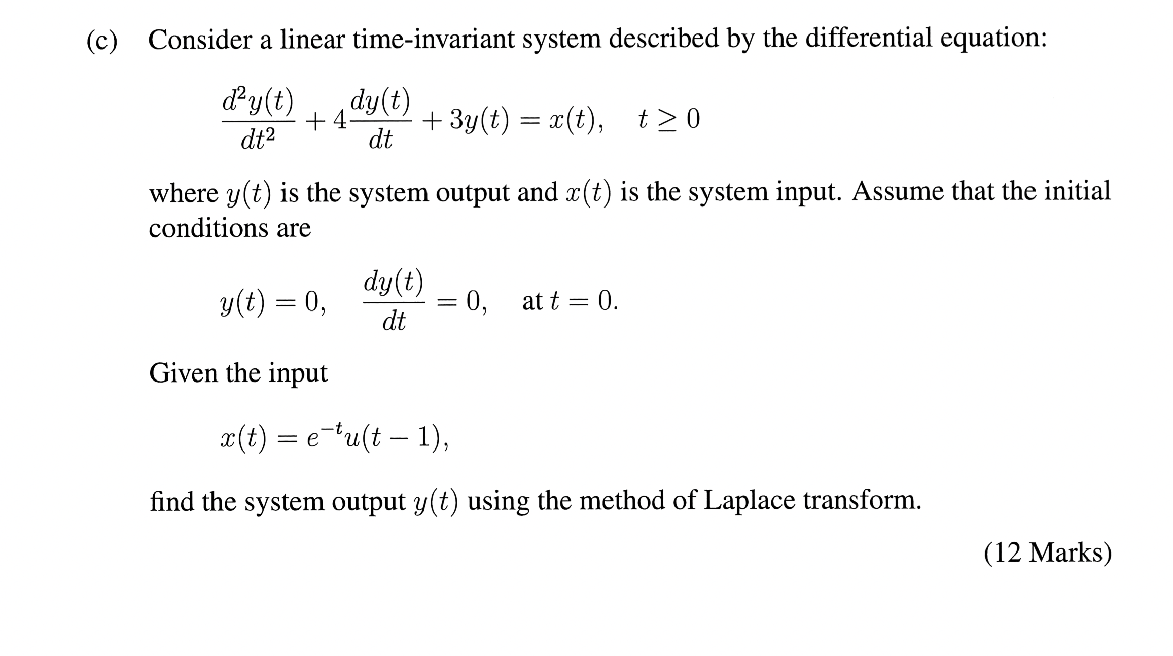 Solved Consider a linear time-invariant system described by | Chegg.com