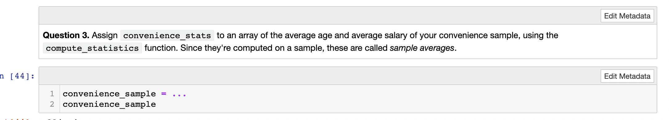 Question 3 Assign Conveniencestats To An Array Of 
