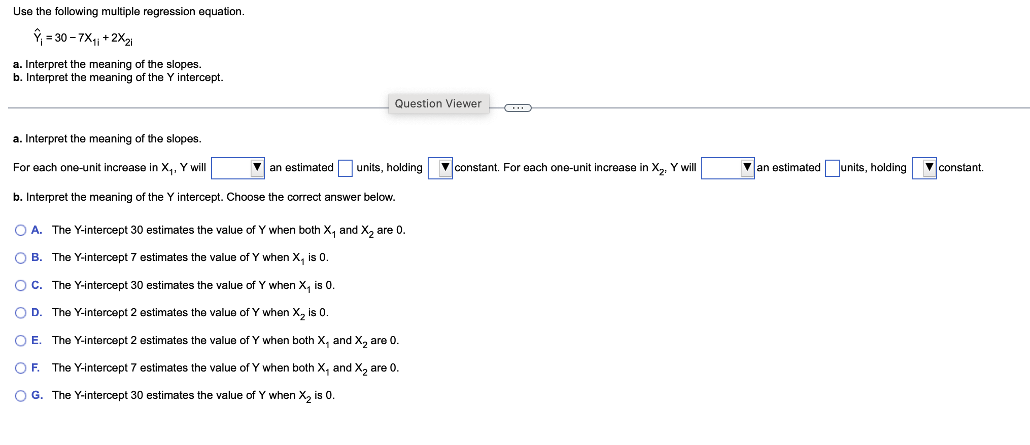 Solved Use the following multiple regression equation. | Chegg.com
