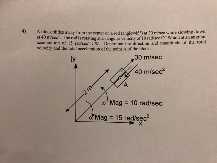 Solved 2) Graphical Velocity Analysis on a 4 bar mechanism | Chegg.com