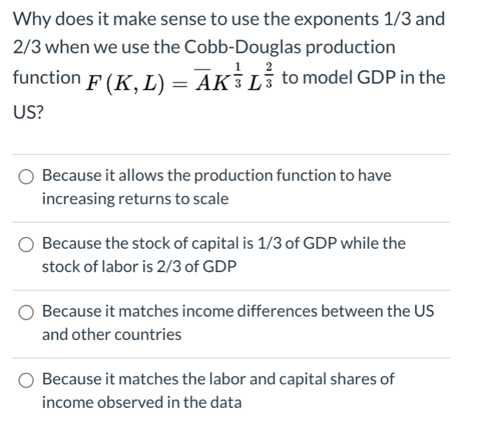 Solved Why does it make sense to use the exponents 1/3 and | Chegg.com