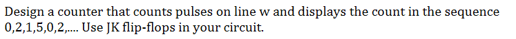 Solved Design a counter that counts pulses on line w and | Chegg.com
