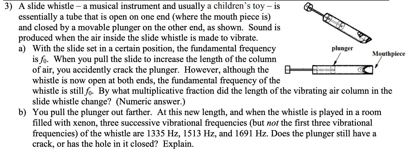 Solved Mouthpiece 3) A slide whistle - a musical instrument | Chegg.com