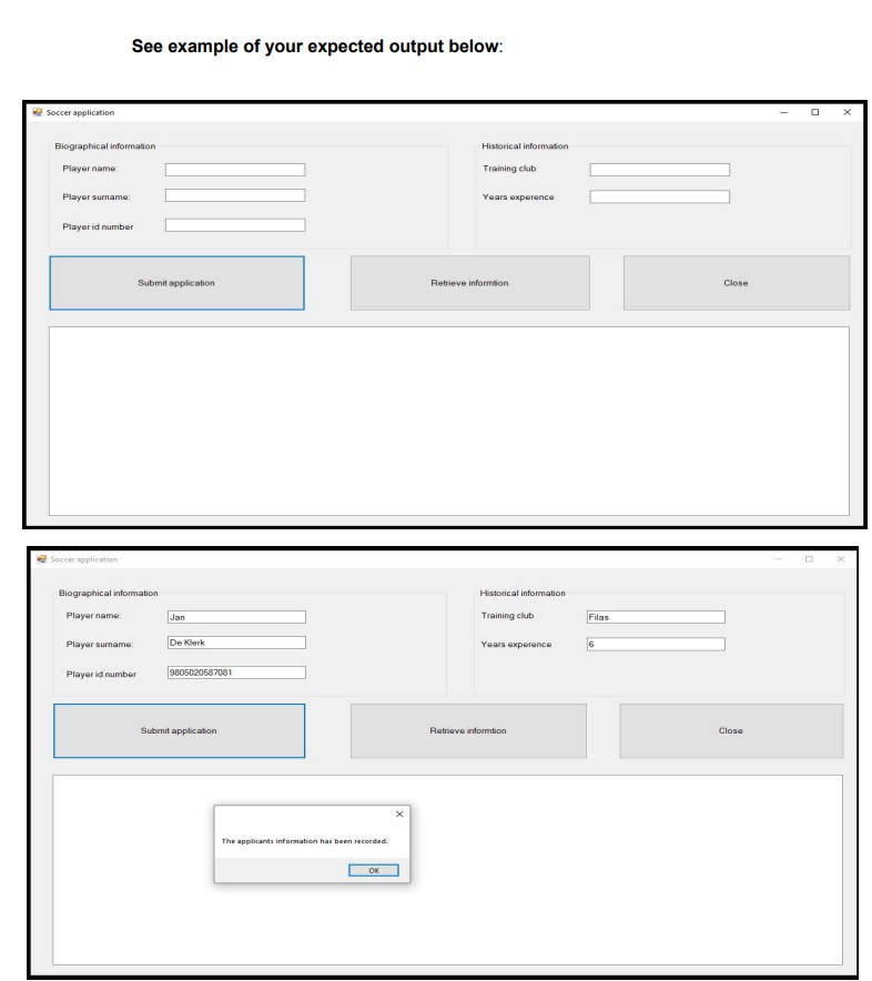 Solved request is for you to create a basic application | Chegg.com