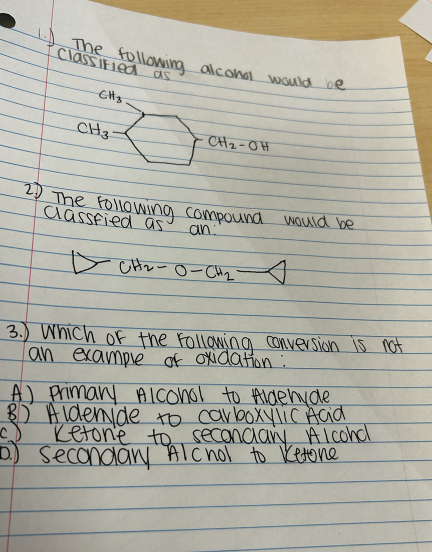 Solved The following alcome classified ras suld be 2.) The | Chegg.com