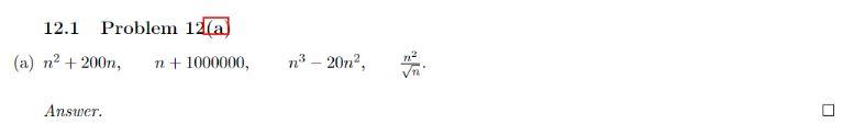 Solved Problem 12. For each part, you will be given a list | Chegg.com