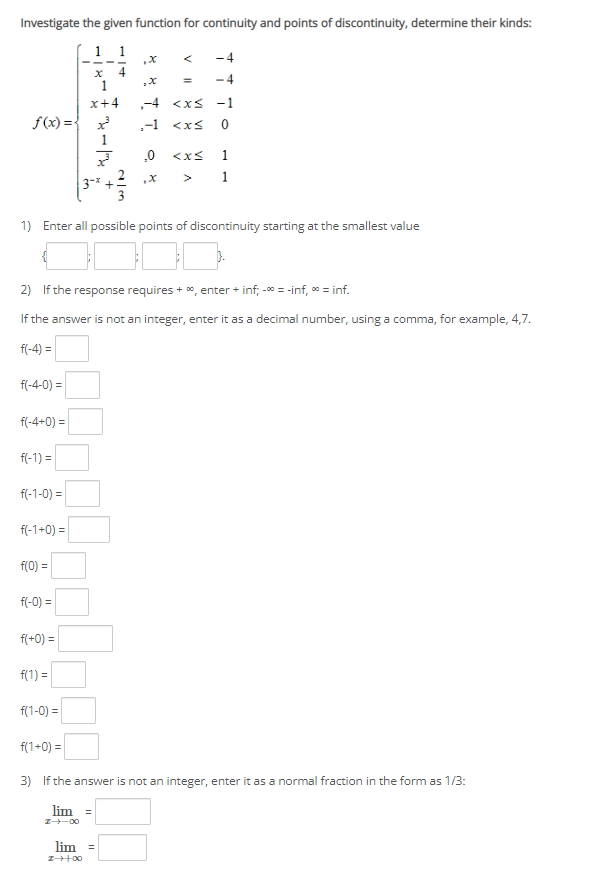 Solved Investigate the given function for continuity and | Chegg.com