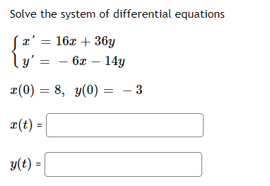 Solved Solve the system of differential | Chegg.com