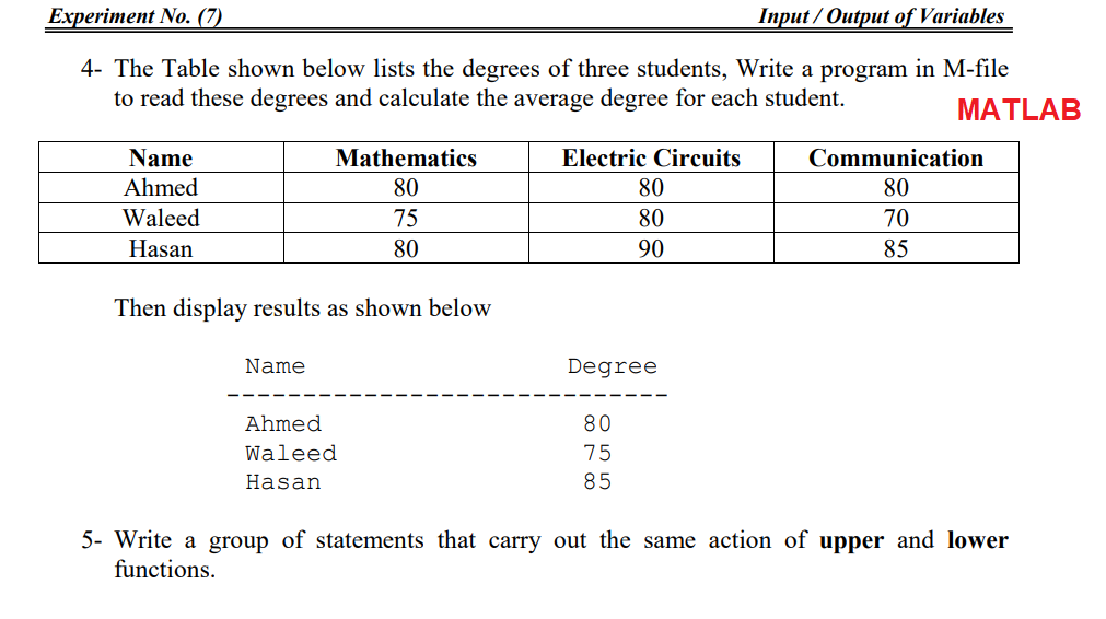 Solved Exercises: MATLAB 1- If x=[1 5 9; 2 7 4], then a) | Chegg.com