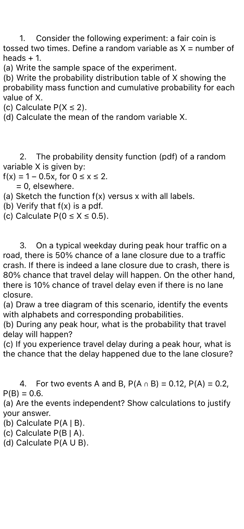 Solved = 1. Consider the following experiment: a fair coin | Chegg.com