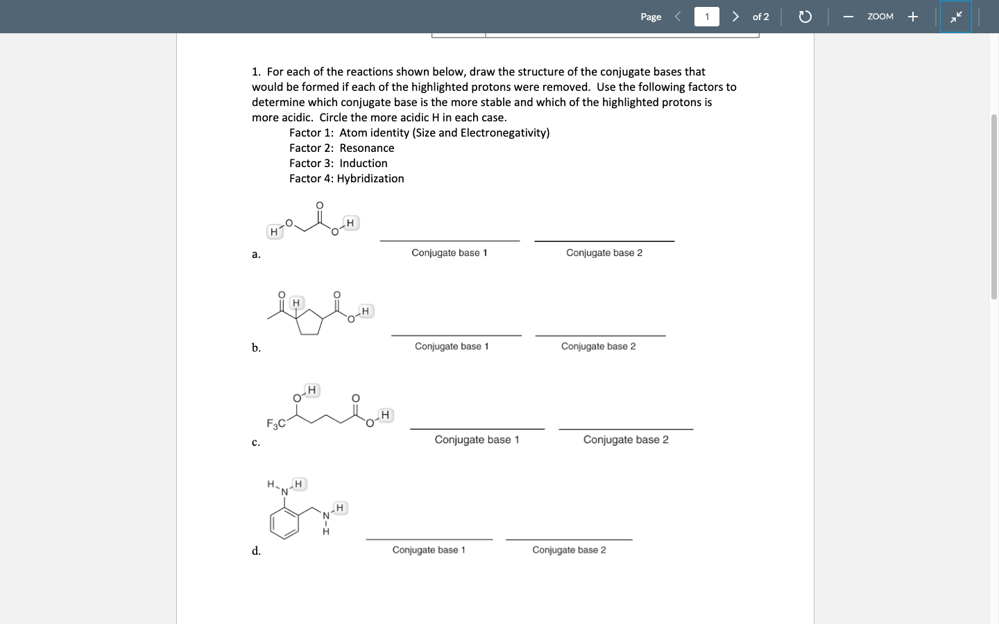 Solved 1. For each of the reactions shown below, draw the | Chegg.com