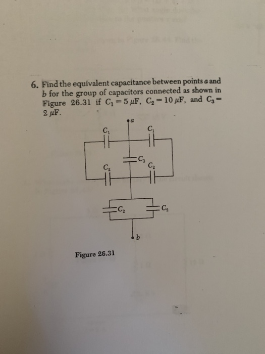 Solved 6. Find the equivalent capacitance between points a | Chegg.com