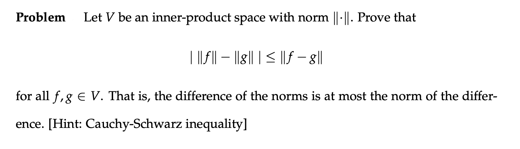 Solved Problem Let V be an inner-product space with norm || | Chegg.com