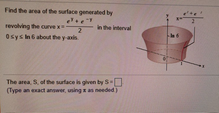 Solved Find the area of the surface generated by in the | Chegg.com