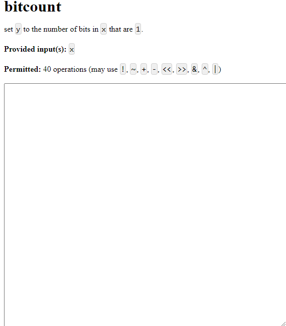 Solved bitcount set to the number of bits in that are | Chegg.com