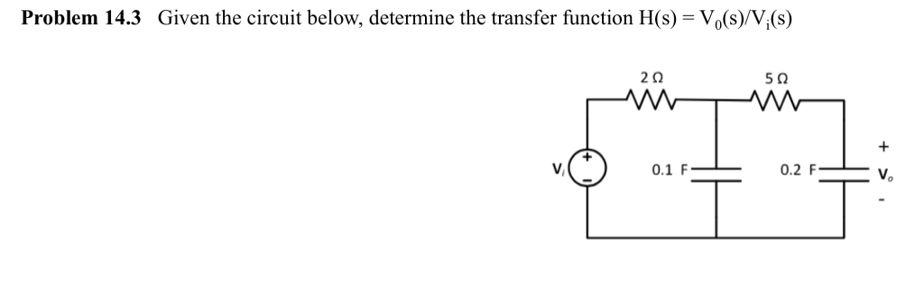 Solved Problem 14.3 Given the circuit below, determine the | Chegg.com
