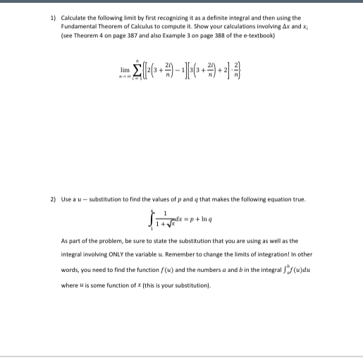 Solved 1) Calculate the following limit by first recognizing | Chegg.com