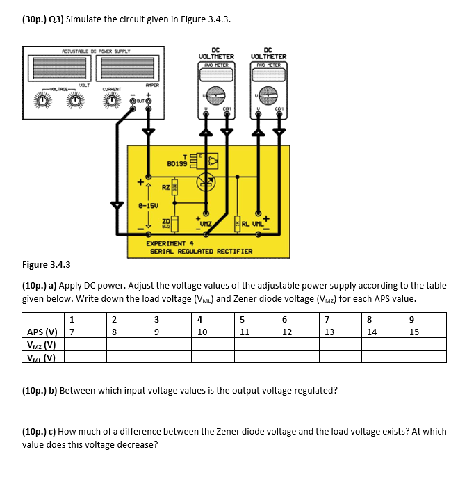 Solved (30p.) Q3) Simulate the circuit given in Figure | Chegg.com
