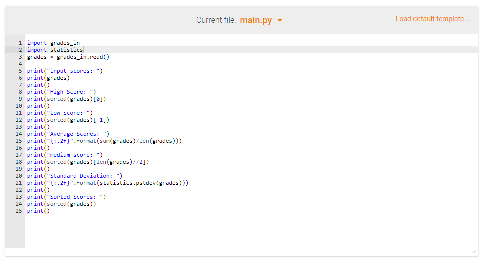 Solved 3.16 Lab: Score Analysis Instructors use various | Chegg.com