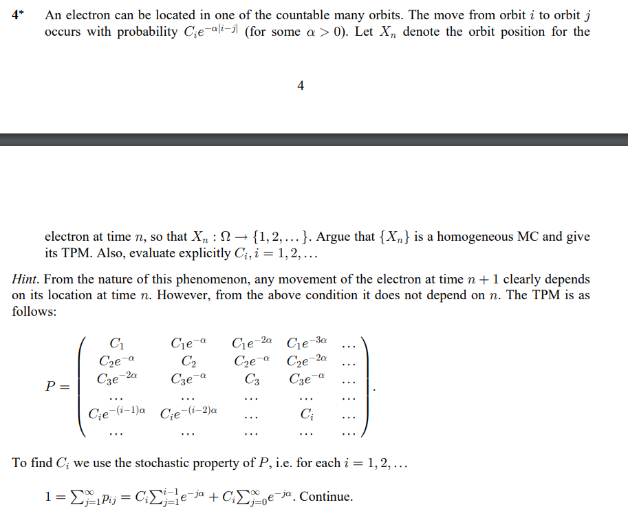 Solved 4∗ An electron can be located in one of the countable | Chegg.com