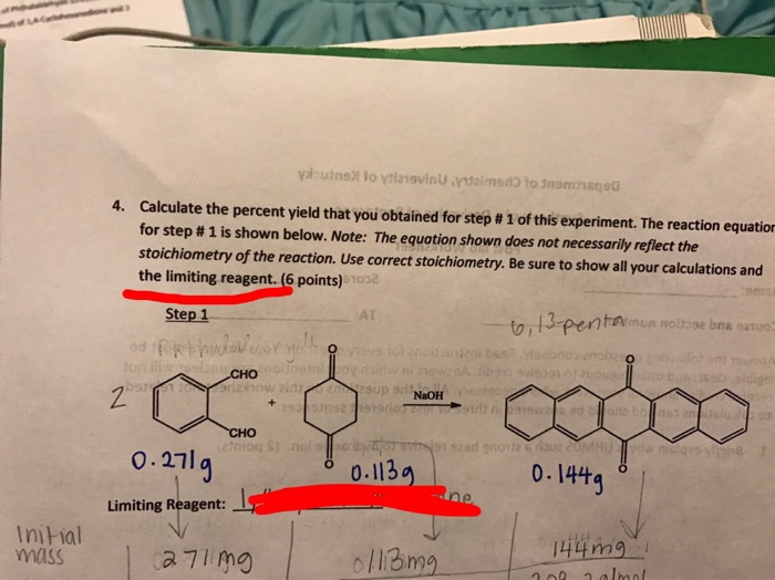 Solved Calculate the percent yield that you obtained for | Chegg.com