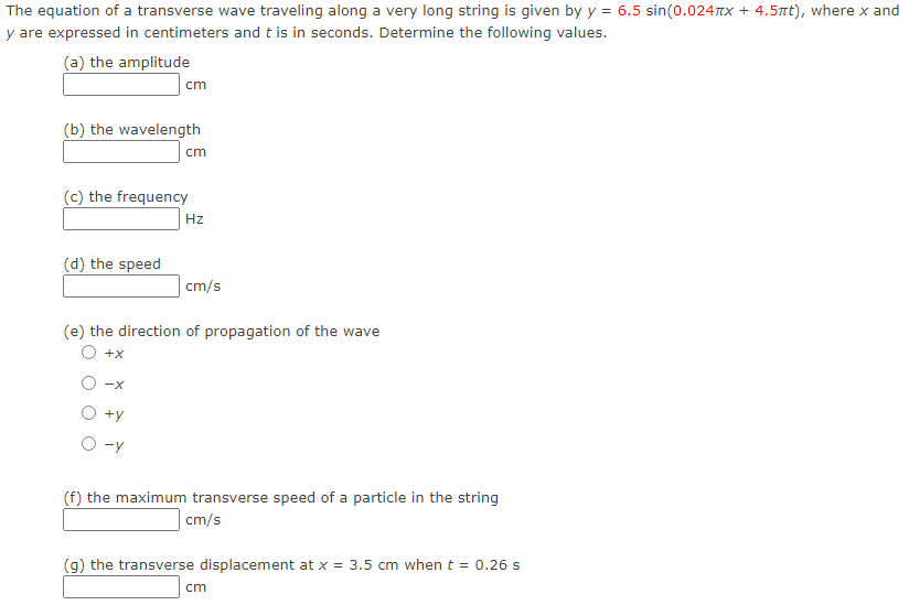 [Solved]: he equation of a transverse wave traveling along