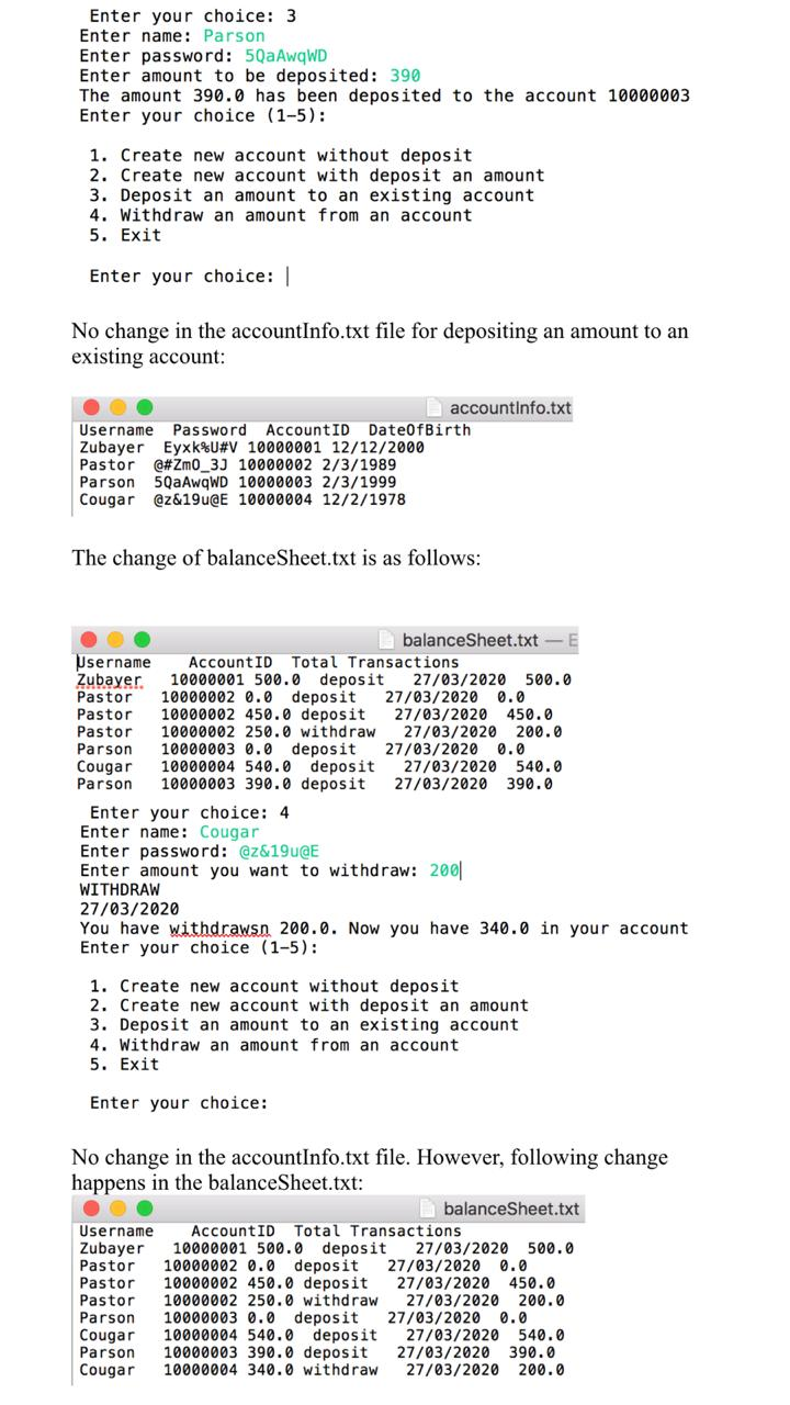 1. Write the following class files (java) to create a | Chegg.com