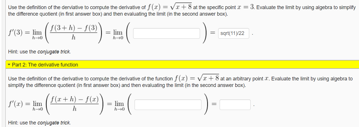 Solved Use the definition of the derviative to compute the | Chegg.com