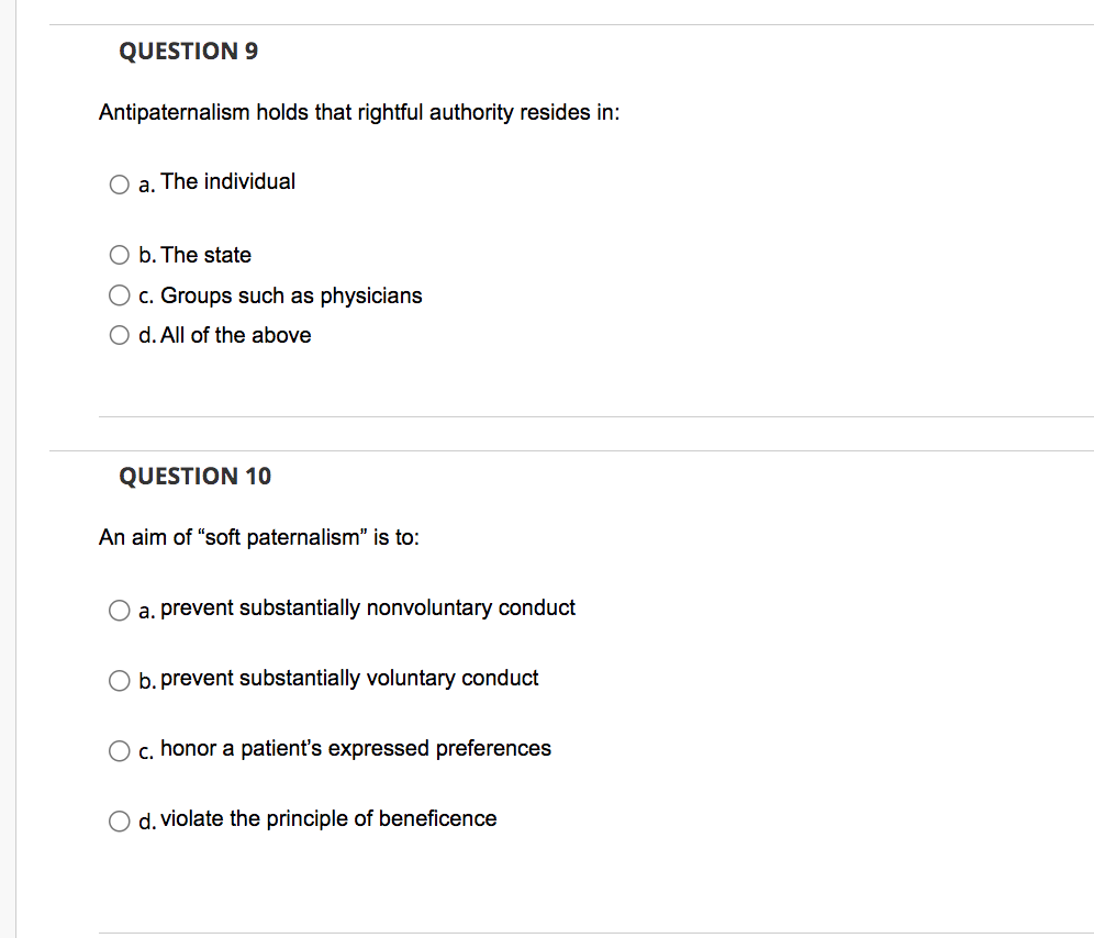 Solved The essential conditions of autonomy are: a. | Chegg.com