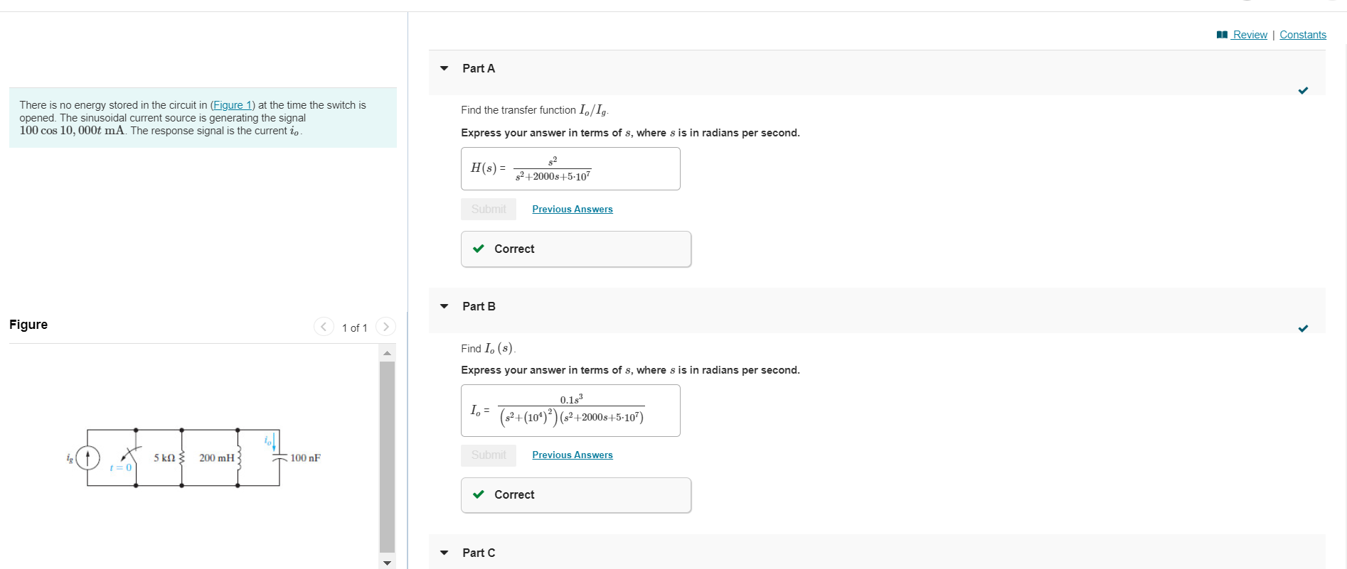 Solved There is no energy stored in the circuit in (Figure | Chegg.com