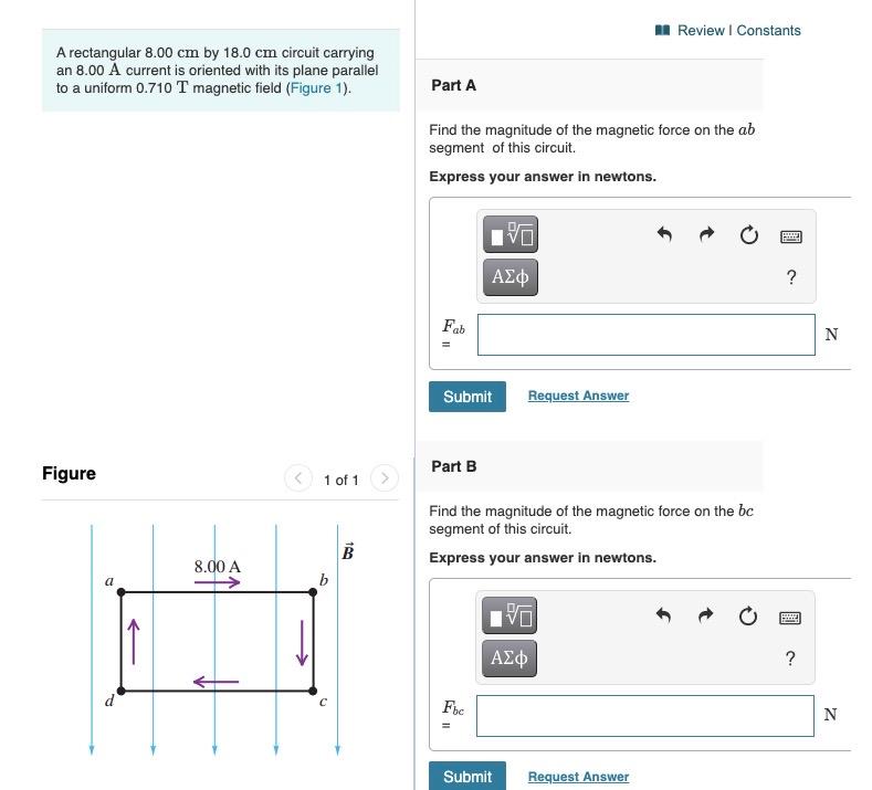 Solved RA Review Constants A rectangular 8.00 cm by 18.0 cm | Chegg.com