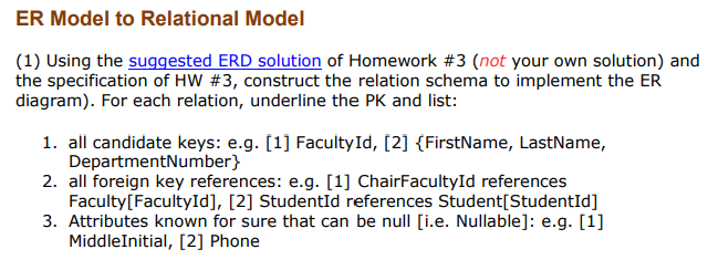 Solved ER Model to Relational Model (1) Using the suggested | Chegg.com