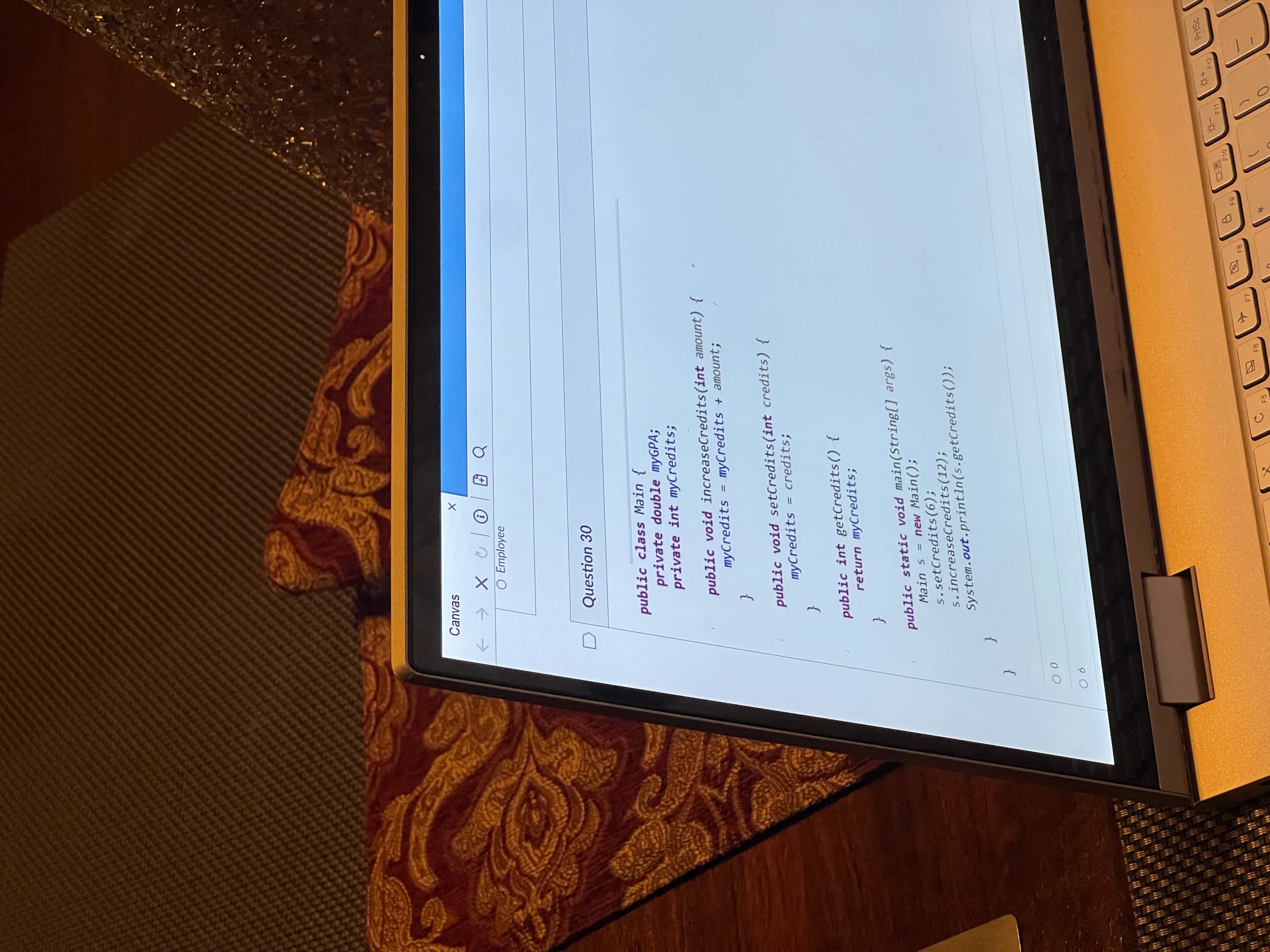 Solved Question 30 public class Main \{ private double | Chegg.com