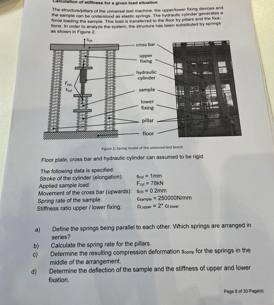 Solved Calculation of ﻿stiffness for a given load | Chegg.com