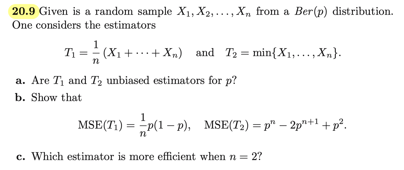 Solved 20.9 Given is a random sample \\( X_{1}, X_{2}, | Chegg.com