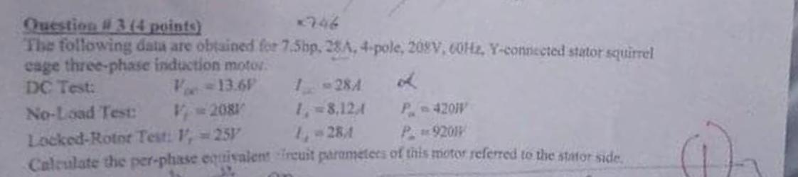 Solved Question # 3 (4 points) The following data are | Chegg.com