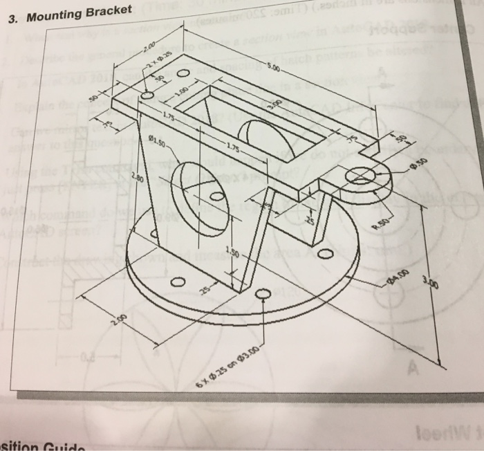Solved 3. Mounting Bracket sition Guid | Chegg.com