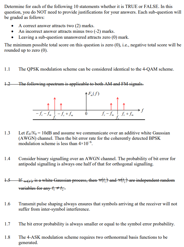 Solved Determine for each of the following 10 statements | Chegg.com