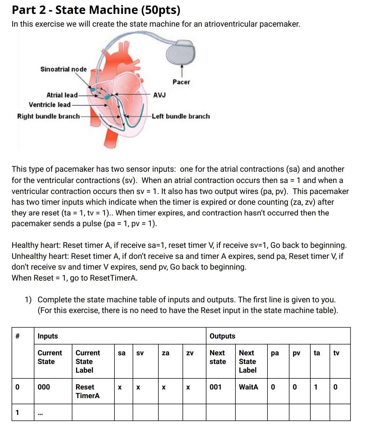 Solved Part 2 - State Machine (50pts) In this exercise we | Chegg.com