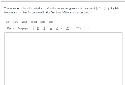 Solved The motor on a boat is started at t=0 and it consumes | Chegg.com