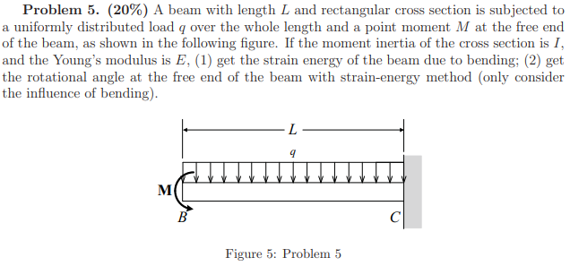 Solved Problem 5. (20%) A beam with length L and rectangular | Chegg.com