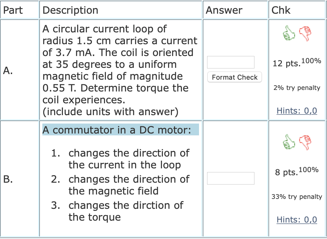 Solved Part Description Answer Chk 12 pts. 100% A circular | Chegg.com