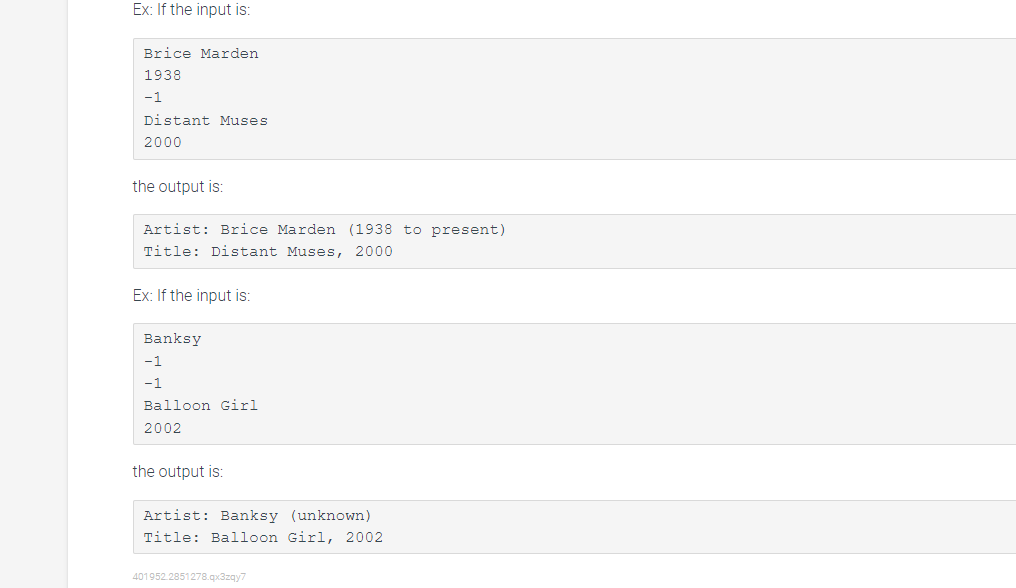 Solved Define The Artist Class With A Constructor To