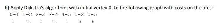 [Solved]: b) Apply Dijkstra's algorithm, with initial