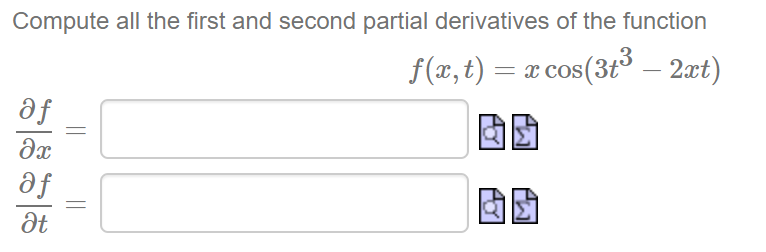 Solved Compute all the first and second partial derivatives | Chegg.com