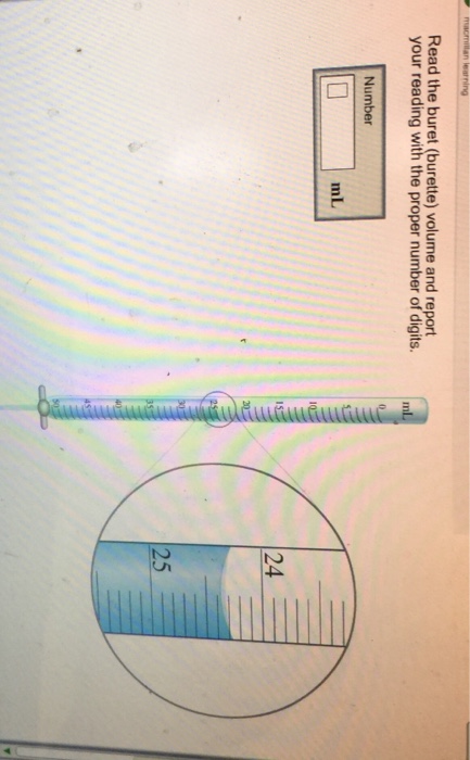 Solved Read the buret (burette) volume and report your | Chegg.com