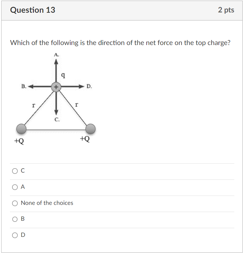 Solved Which of the following is the direction of the net | Chegg.com