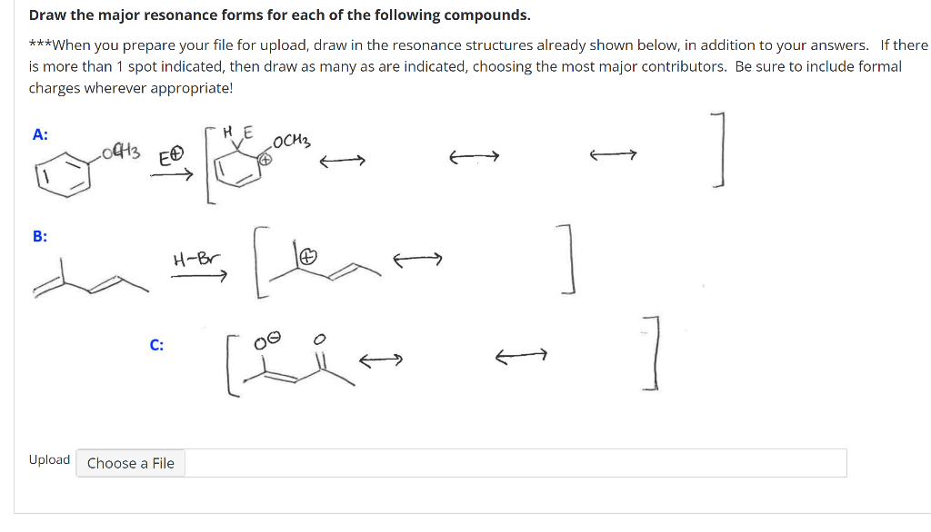 Solved Draw the major resonance forms for each of the | Chegg.com